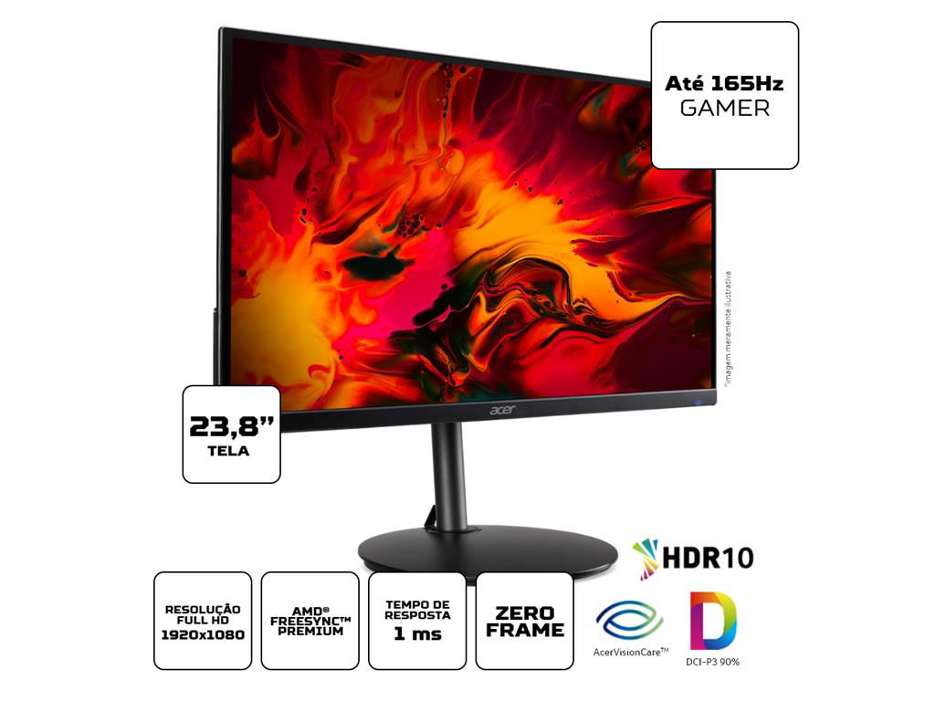 All Nations | Monitor Acer 23,8" Led/Ips Gamer Full Hd Rx241y Pbmiiphx ...