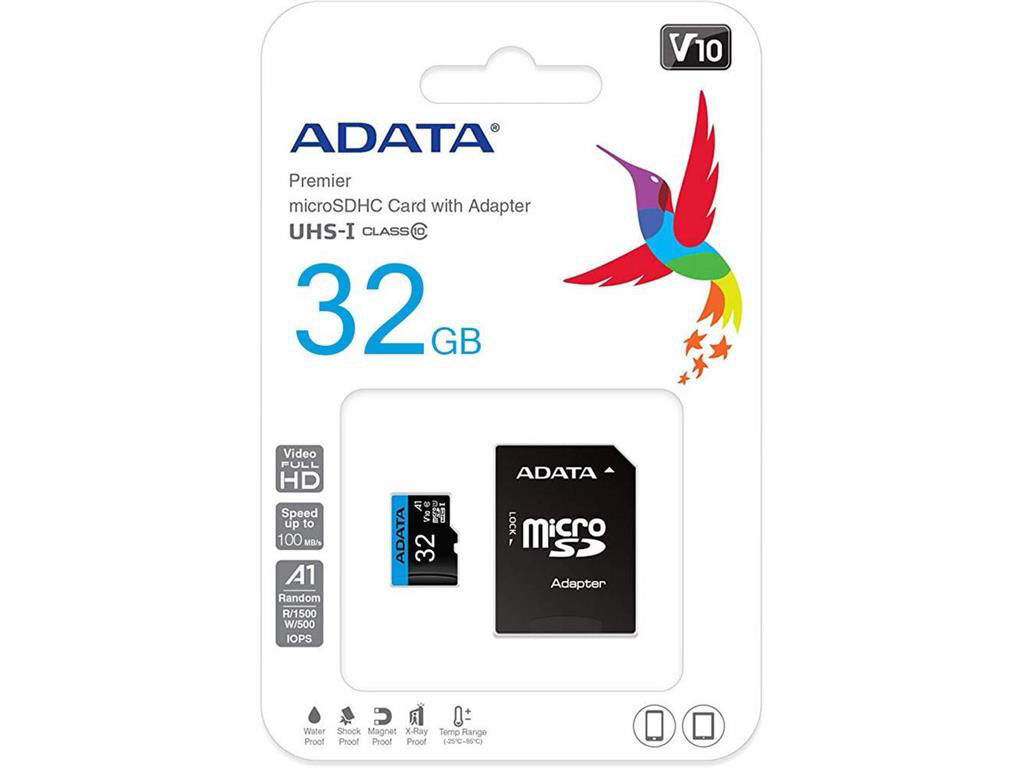 Cartao de Memoria Adata Microsdhc 32gb Uhs-I Class10 A1 - Ausdh32guicl10a1-Ra1 | All Nations
