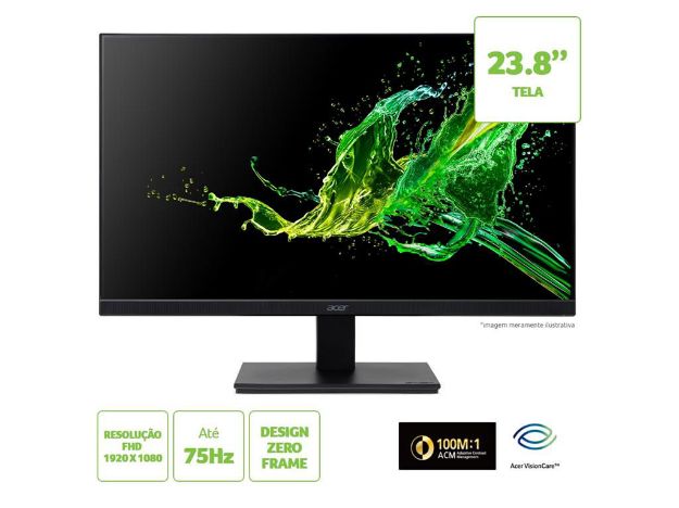 All Nations | Monitor Acer 23,8" Led V247y Abi Full Hd 75hz 4ms Hdmi ...